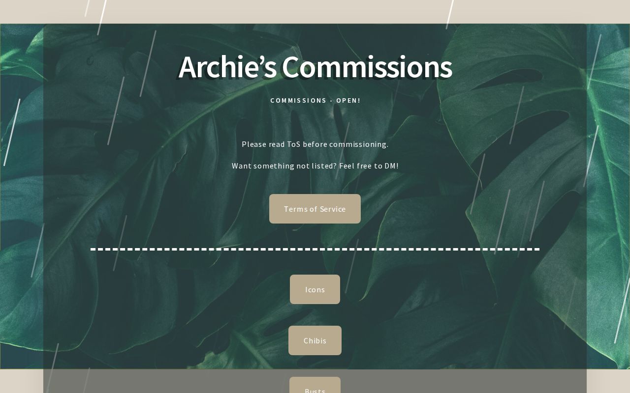 Archie’s Commissions